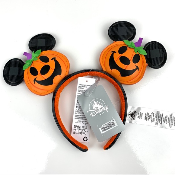 Disney | Accessories | Disney Mickey Mouse Ears Pumpkin Jackolantern ...
